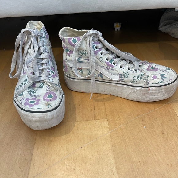 Vans | Shoes | Vans Floral Hightop Platform Sneakers | Poshmark
